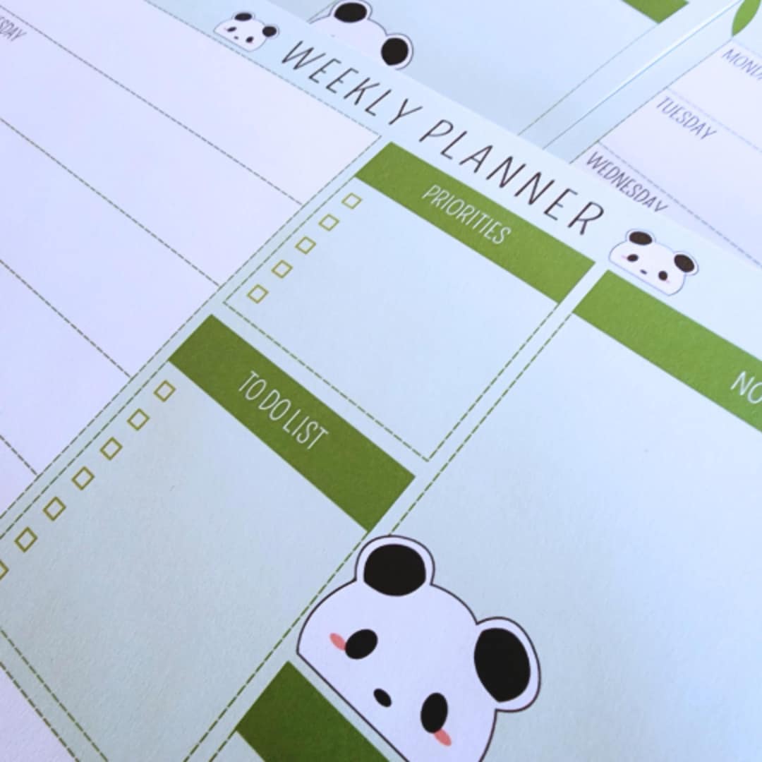 Panda Calendar | 2026 Weekly Calendar Pad - Etsy