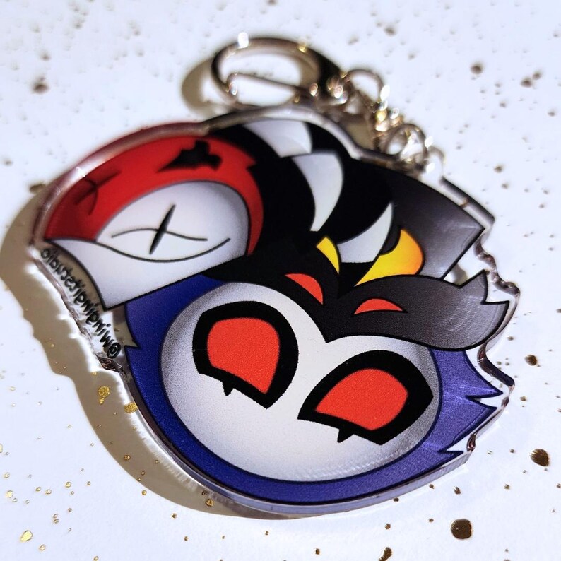 Helluva Boss Stolitz Keychain: Stolas and Blitzo Acrylic Charm - Etsy