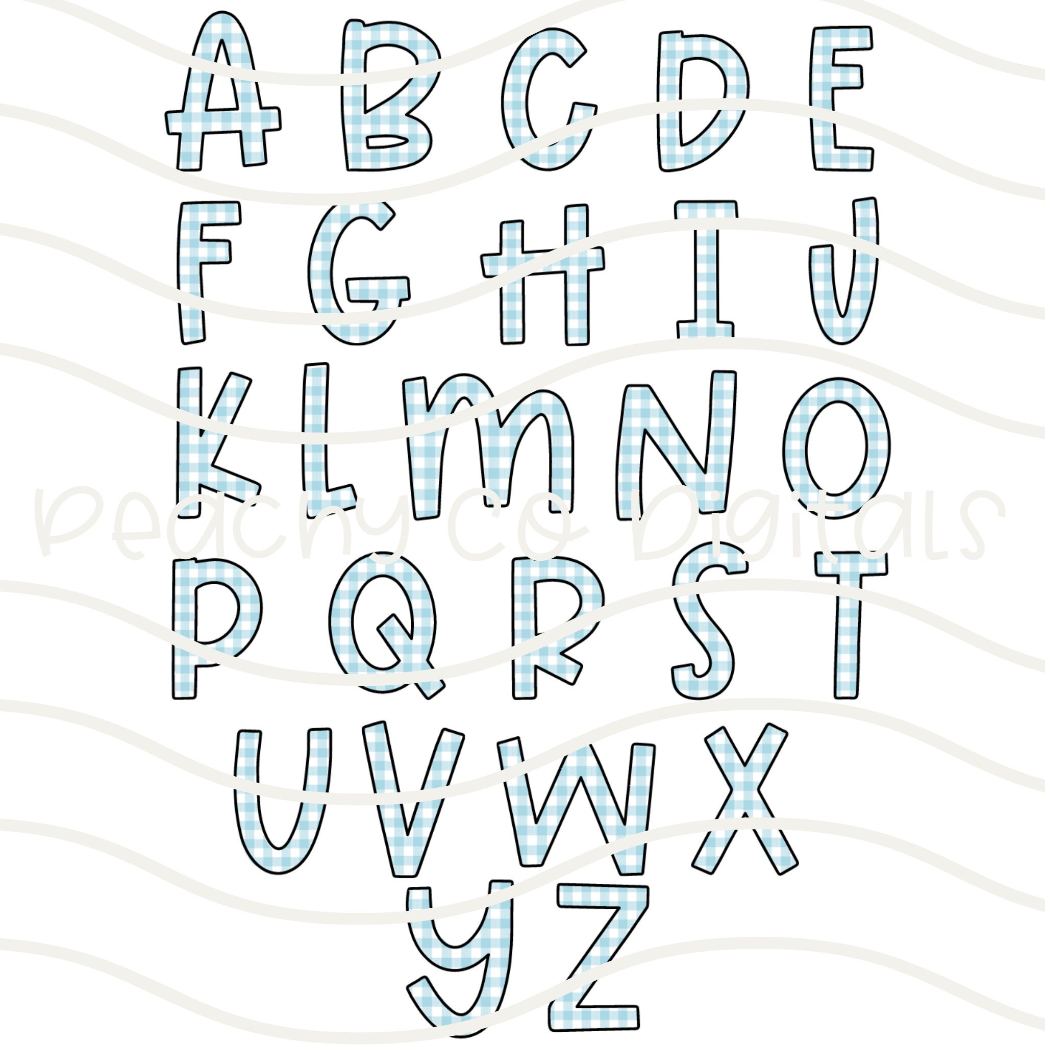 Plaid Letters PNG Alphabet Pack Back to School Teacher Bulletin Board ...