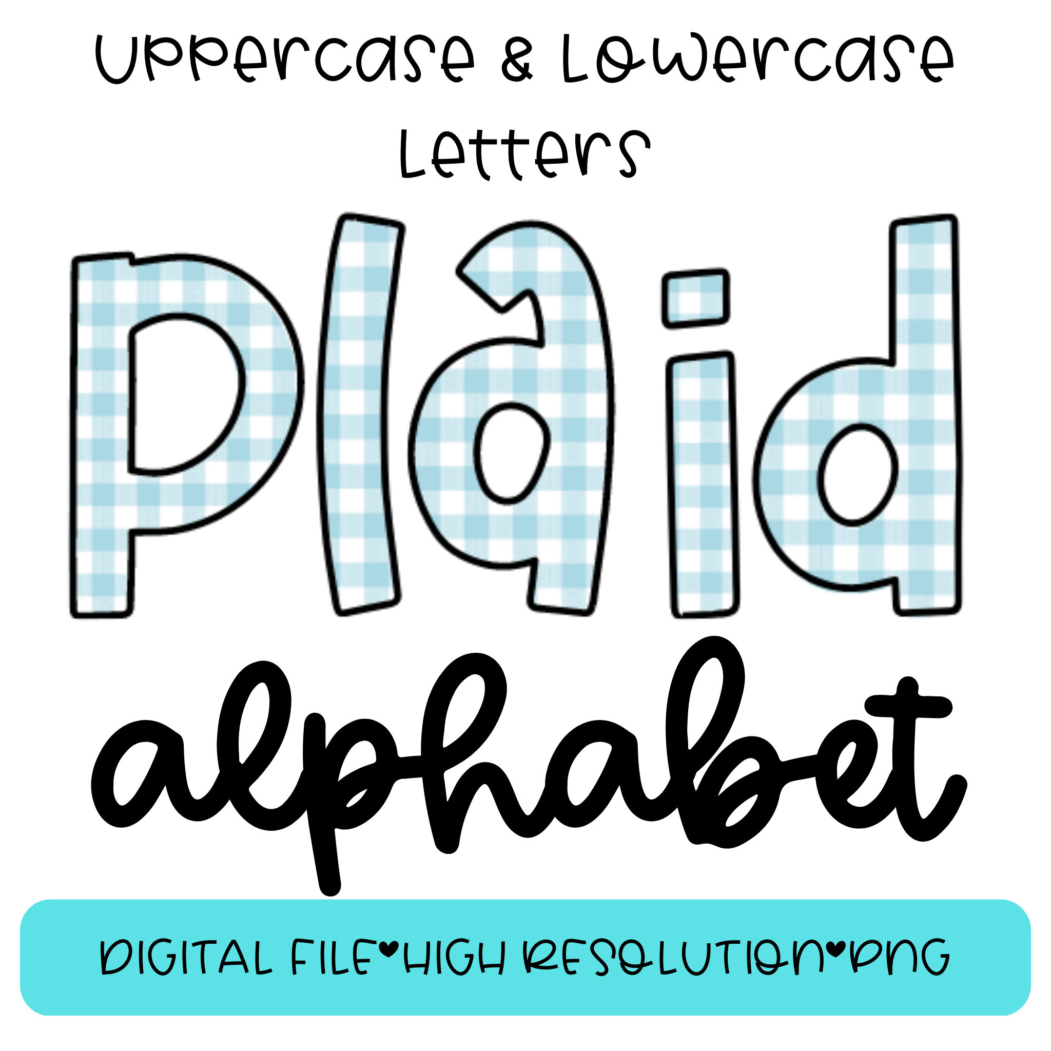 Plaid Letters PNG Alphabet Pack Back to School Teacher Bulletin Board ...