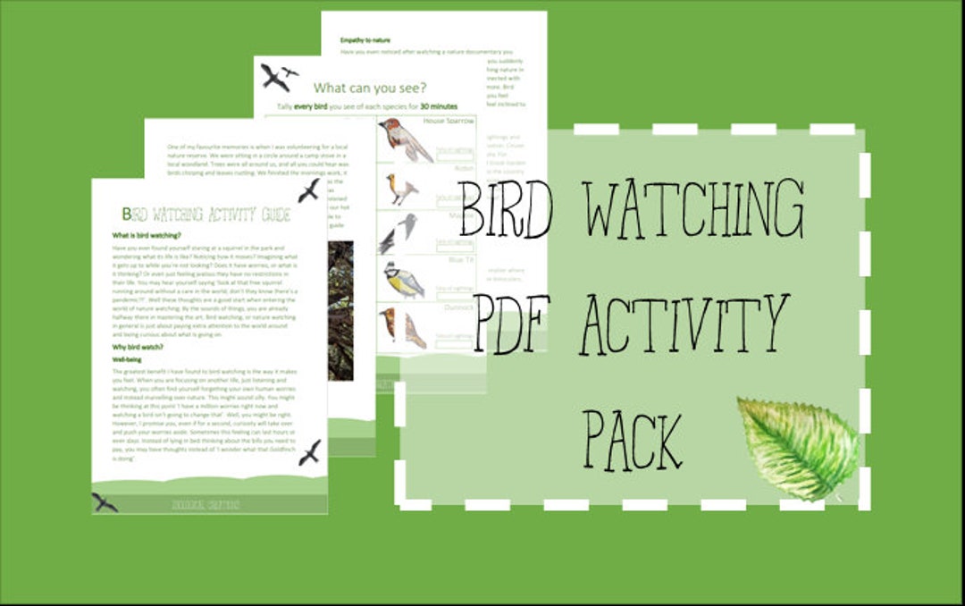 PDF Downloadable UK Bird Watching Activity Pack/ Bird Watching ...