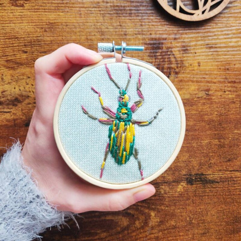 Beetle Embroidery - Etsy