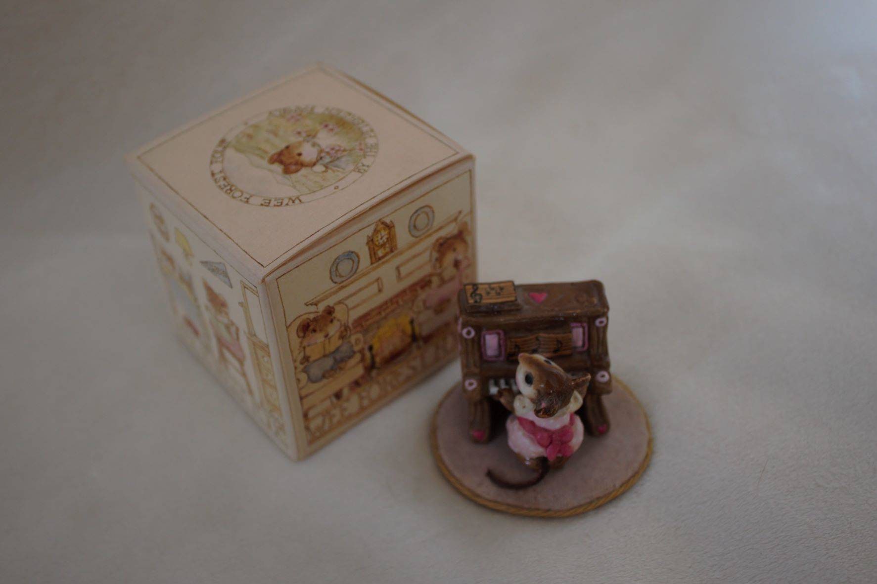 Retired Wee Forest Folk M-30 Pink Mouse Pianist With Box and Card - Etsy