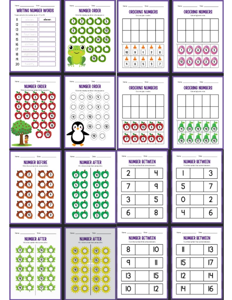 Kindergarten Math Numbers Workbook Printable Preschool - Etsy