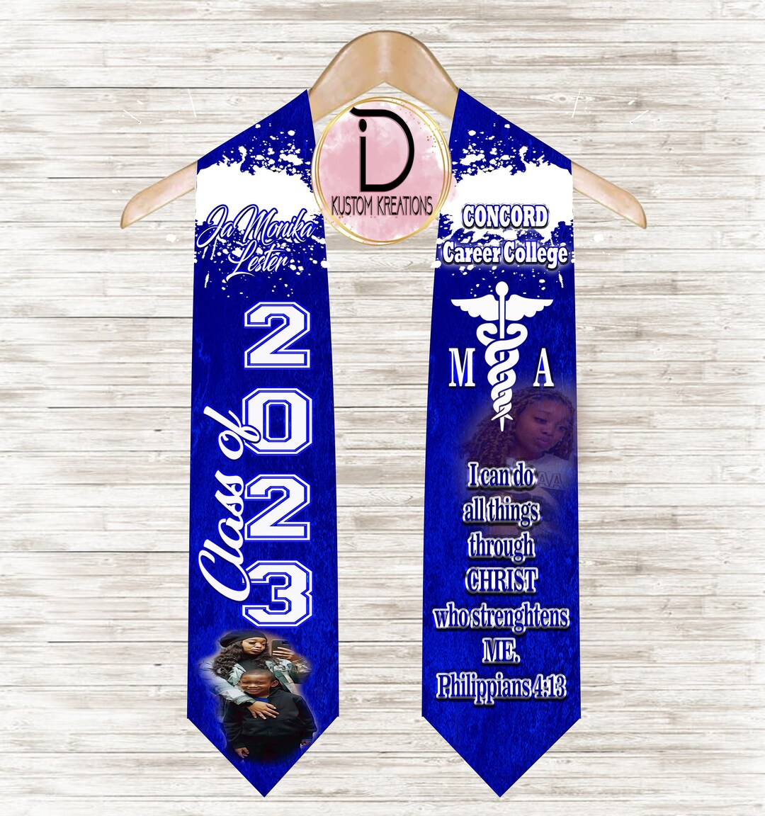 Graduation Stole, Custom Stoles, Picture Stole, Senior Stole, 2024 ...