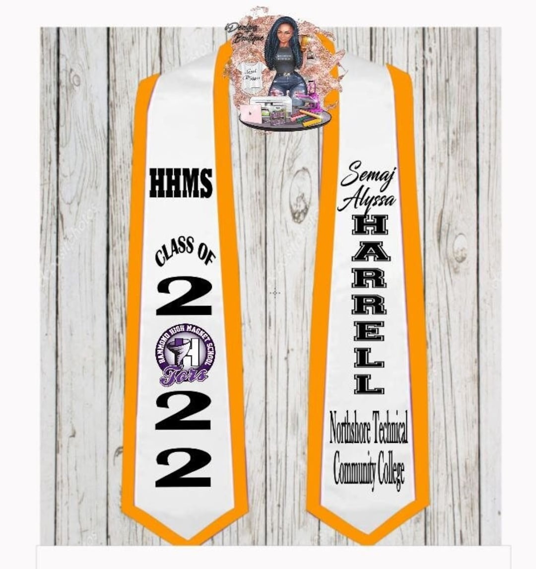 Trimmed Custom Graduation Stole High School Stoles College - Etsy