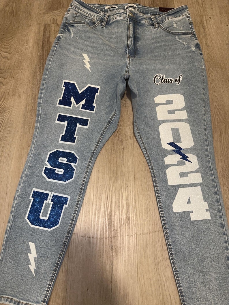 Customized Senior Jeans, Custom Jeans, College Jeans | Senior Set 2025 ...