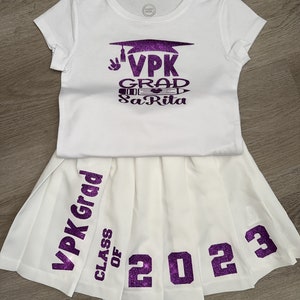 Kids Graduation Skirt Set, Graduation Gift, Pleated Skirt, Grad Outfit ...