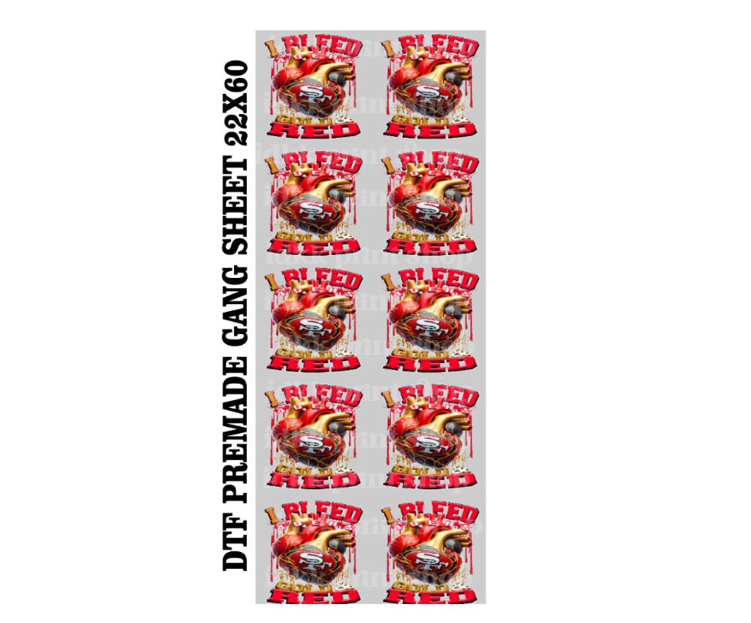 Premade 49 Ers DTF Gang Sheet | Ready to Press Transfers | Direct to ...
