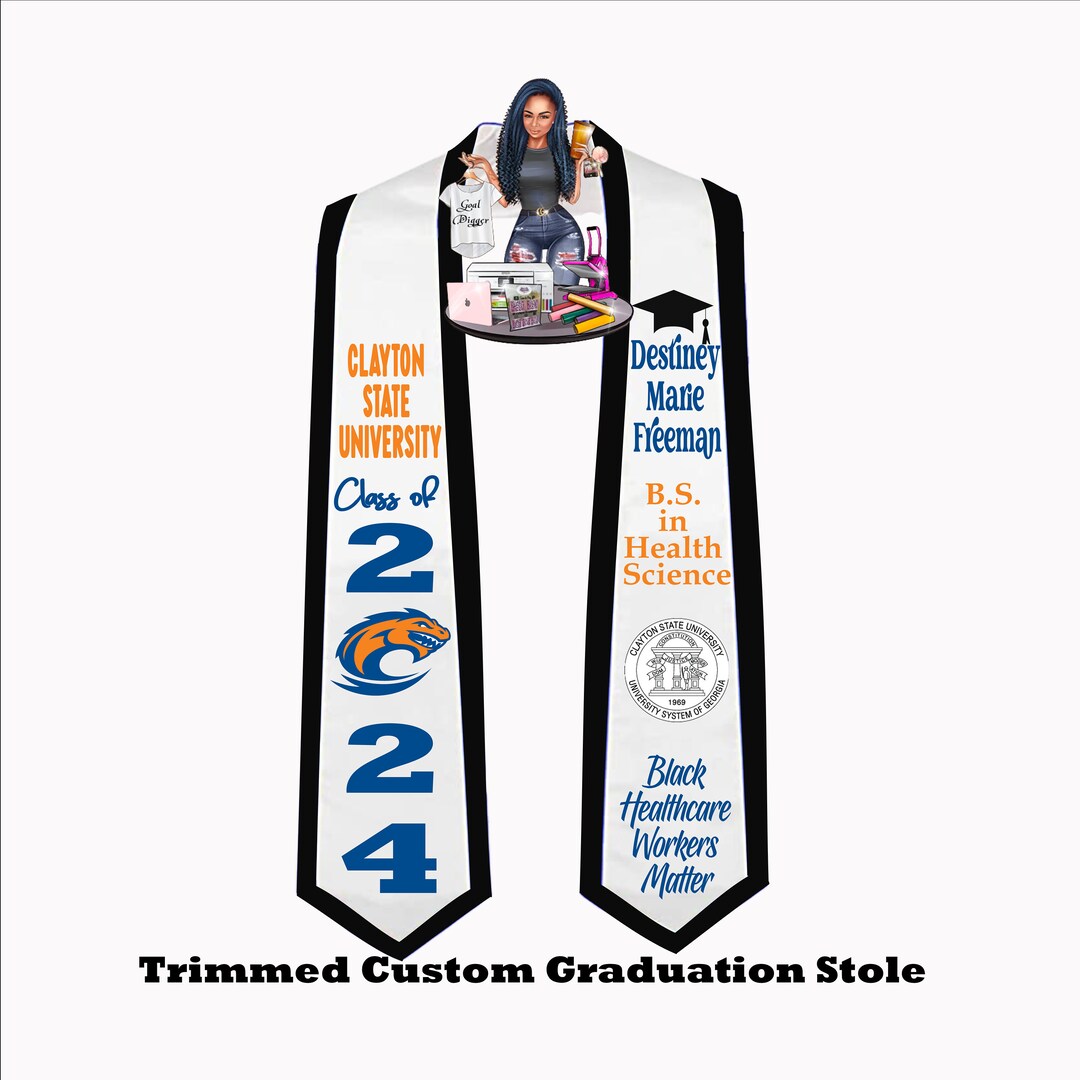 Trimmed Custom Graduation Stole, High School Stoles, College Stoles ...