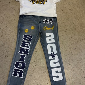 Customized Senior Jeans, Custom Jeans, College Jeans | Senior Set 2025 ...