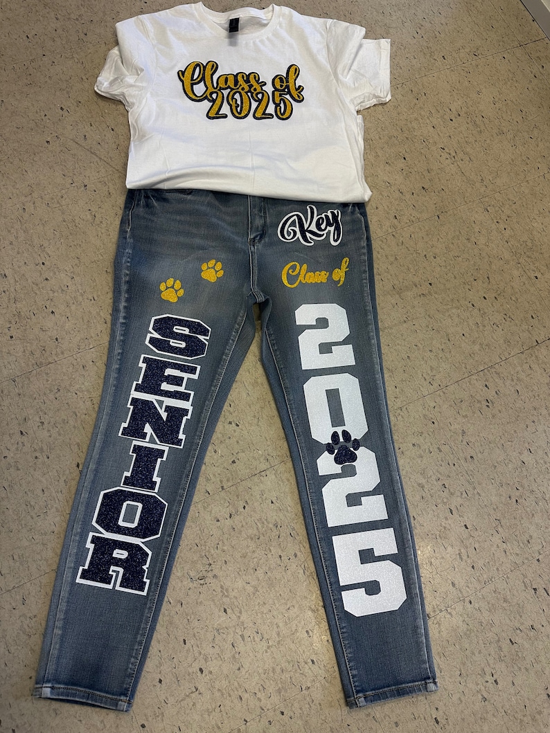 Customized Senior Jeans, Custom Jeans, College Jeans | Senior Set 2025 ...