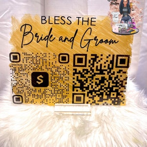 Bride & Groom Pay Code Sign, QR Code Wedding Sign, Scan Code Sign | QR ...