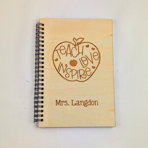 Teach Love Inspire Personalized Teacher Engraved Notebook, Custom ...