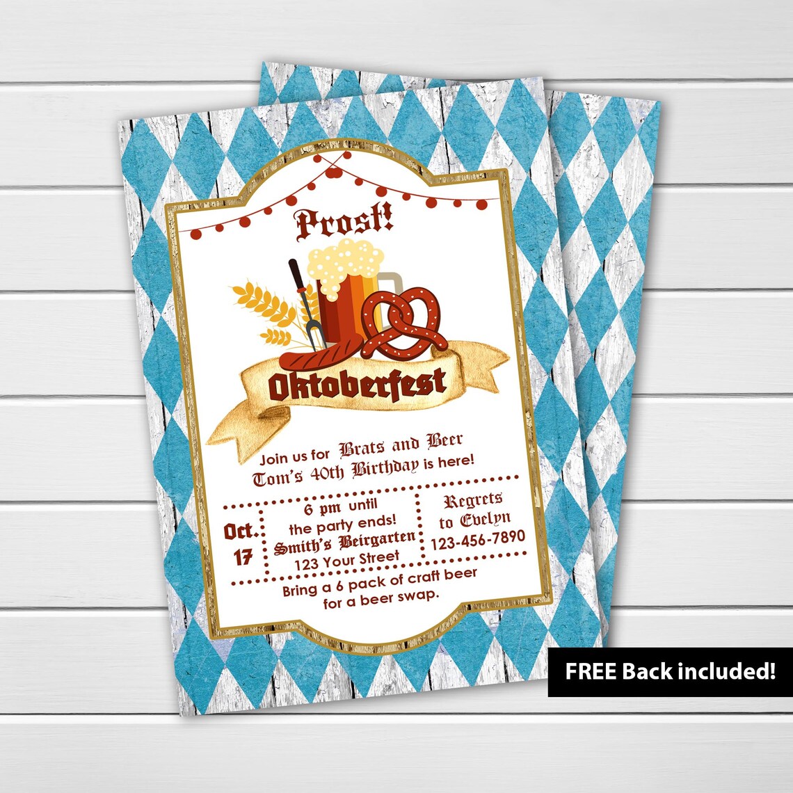 EDITABLE Oktoberfest Birthday Party Invitations Digital | Etsy