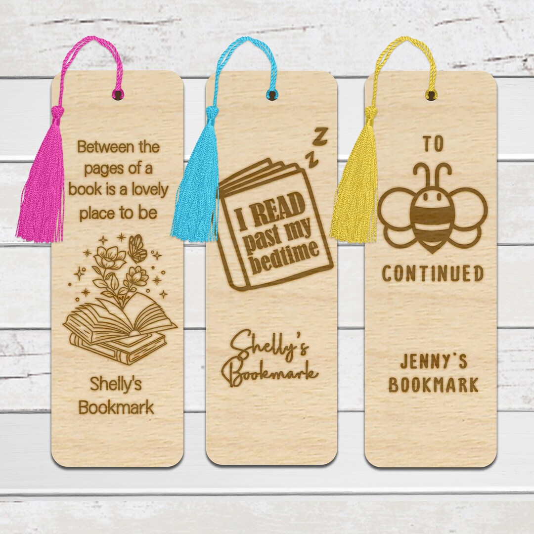 Personalized Customized Wood Laser Engraved Bookmarks, Promotional Item ...