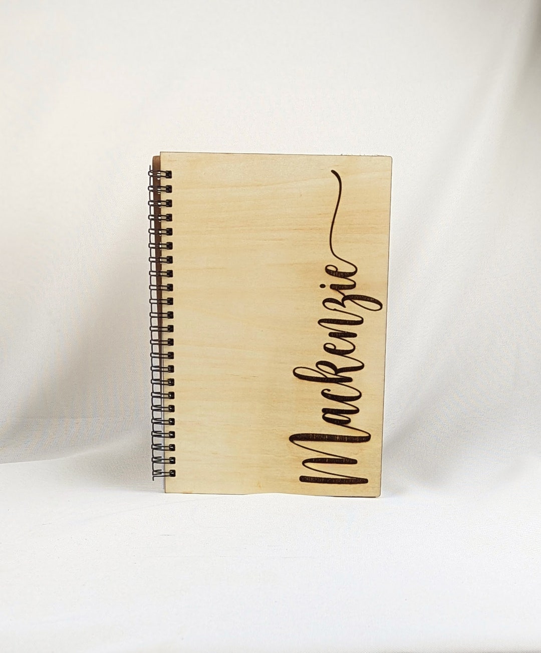 Custom Laser Engraved Wood Spiral Notebook, Personalized Name Journal ...