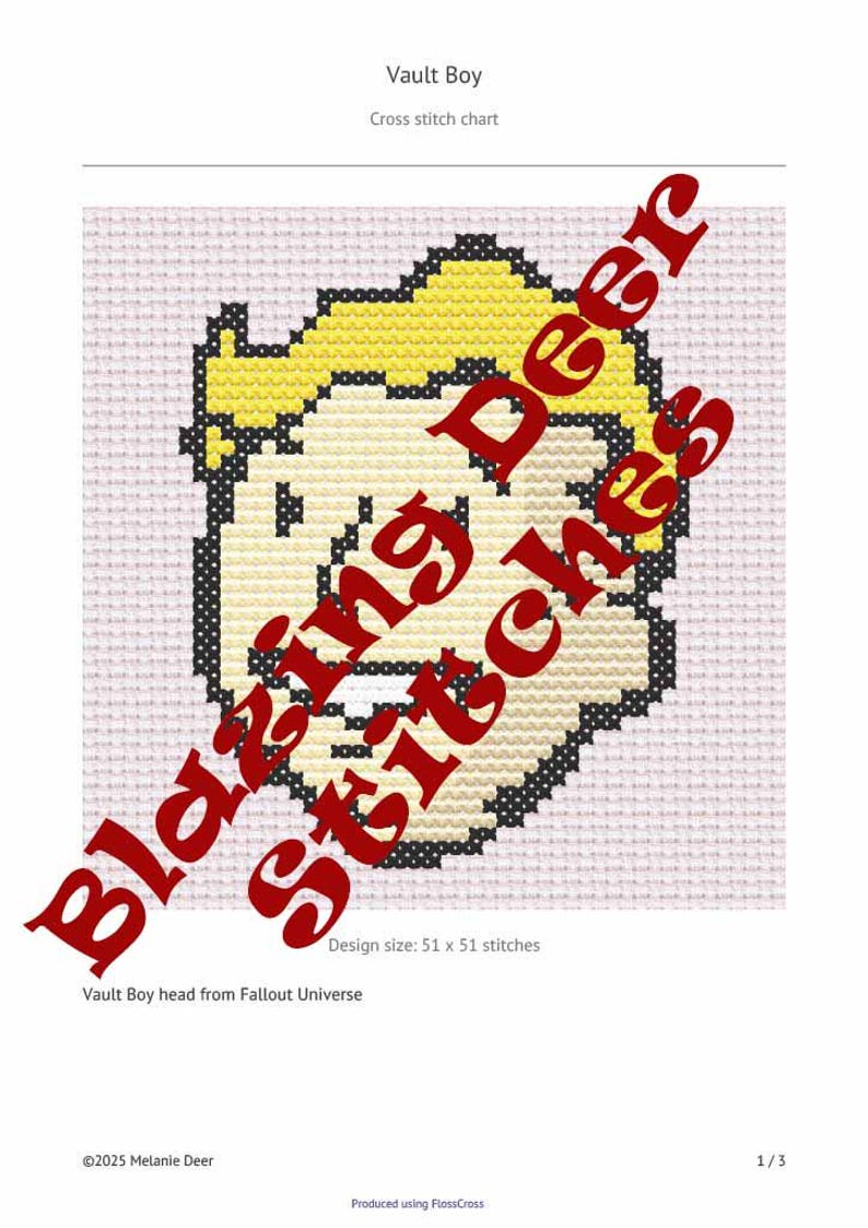 Vault Boy Cross Stitch Pattern - Etsy