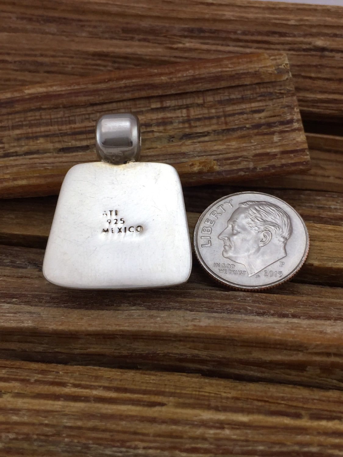 ATI Turquoise Sterling Pendant Mexico Mexican 925 Silver Vintage ...