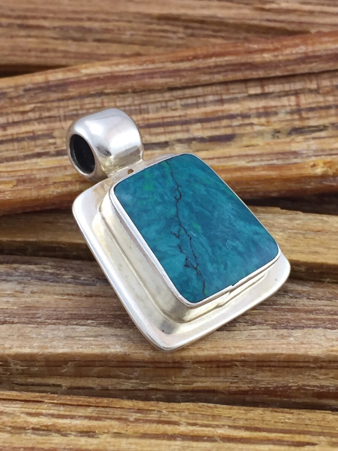 ATI Turquoise Sterling Pendant Mexico Mexican 925 Silver Vintage ...