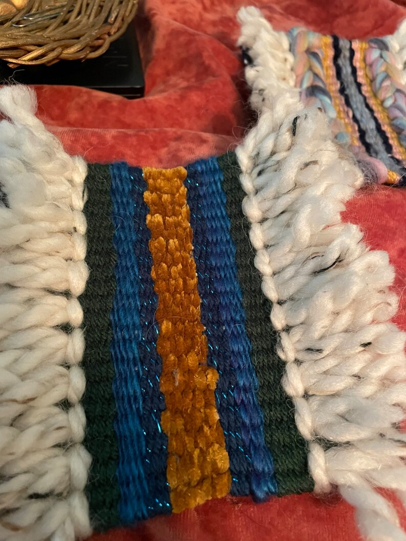 Mug Rug Coaster Hand Woven With Hand Tied Fringe - Etsy