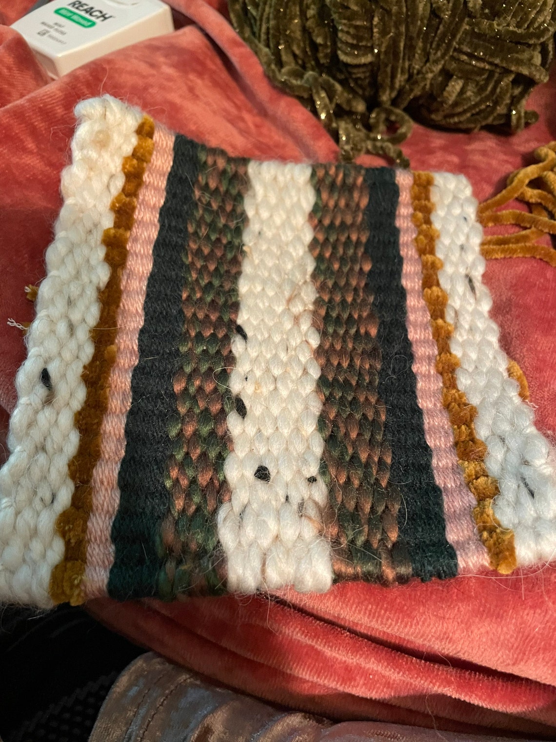 Mug Rug Coaster Hand Woven With Hand Tied Fringe - Etsy