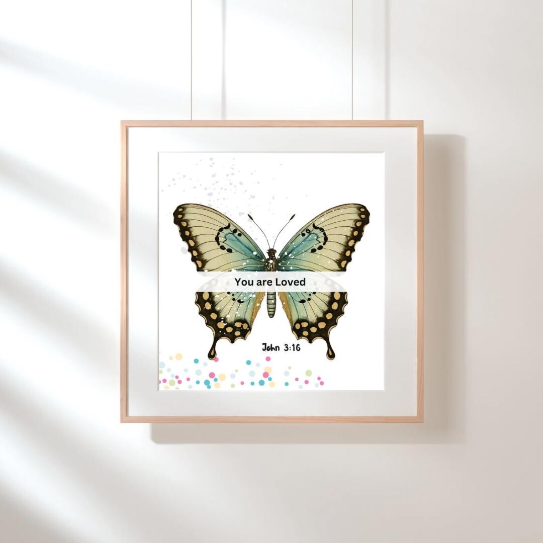 Butterfly Scripture Printable Digital Design Bible Verse Design ...