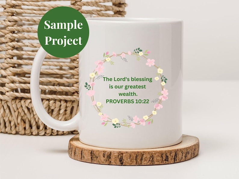 Proverbs 10:22 Christian Quote Printable, Floral Scripture (JPG, PNG ...