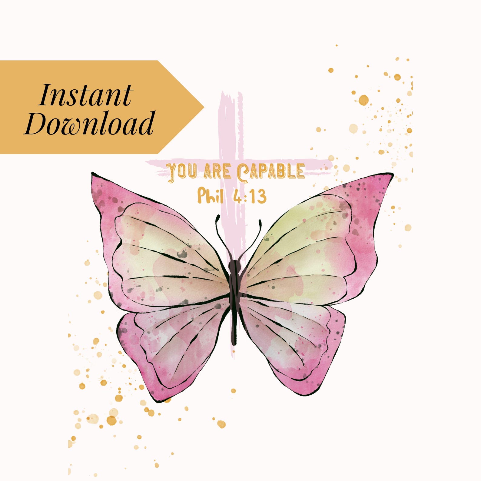 Butterfly Scripture Printable Digital Design Bible Verse Design ...
