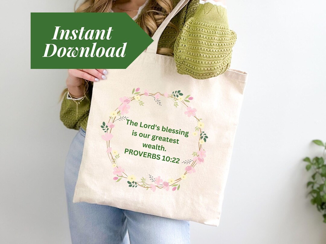 Proverbs 10 22 Printable Christian Quote for Tote Bags Mugs T-shirts ...