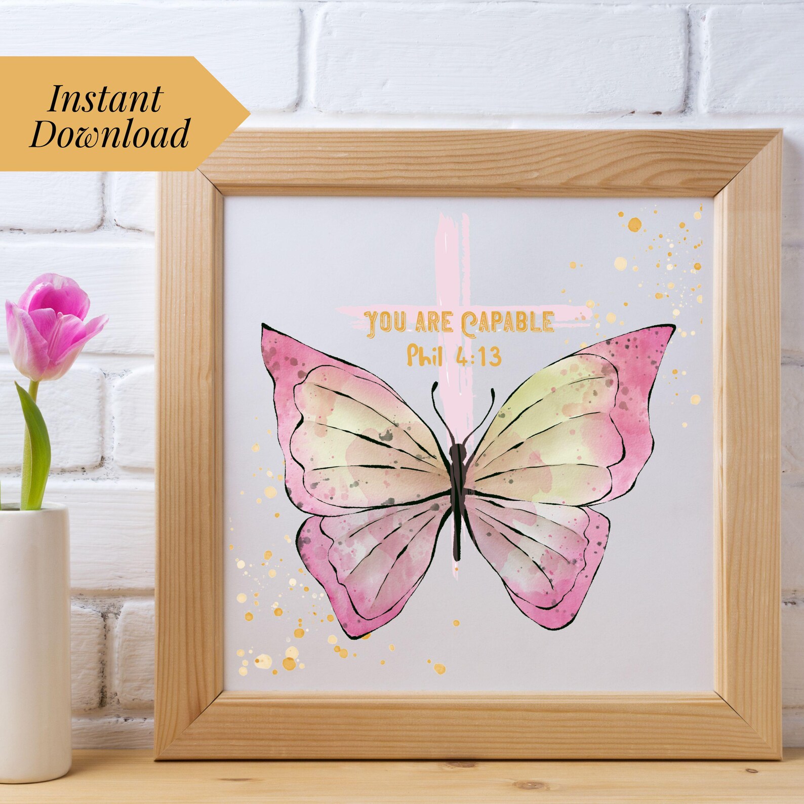 Butterfly Scripture Printable Digital Design Bible Verse Design ...