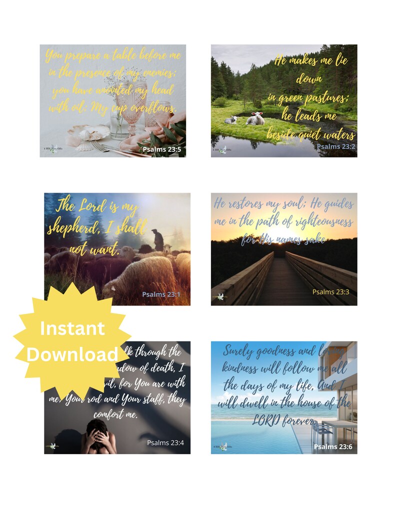 Psalm 23 Memory Verses INSTANT DOWNLOAD - Landscape Photo Background ...