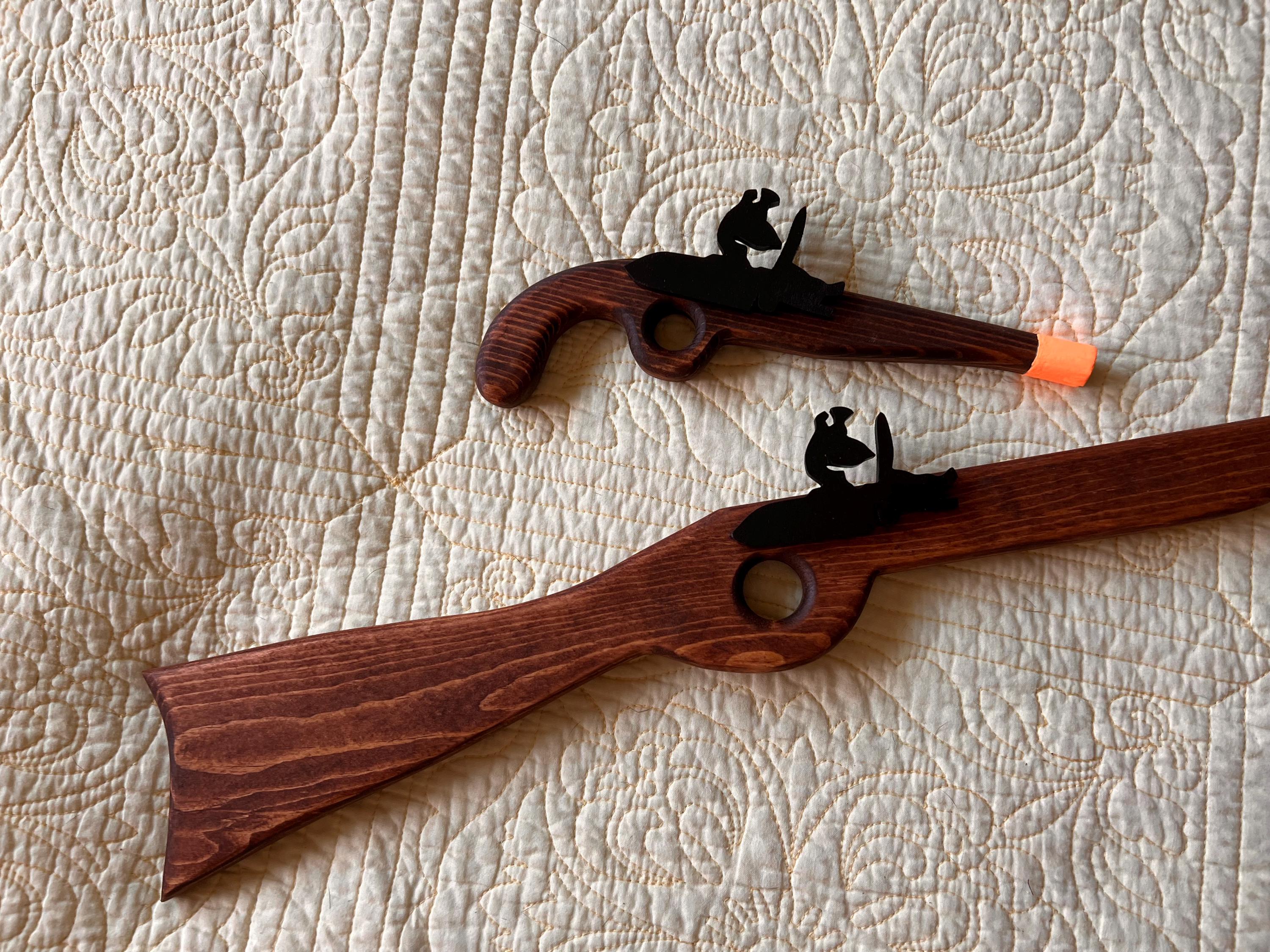 All Wood Toy Musket or Optional Musketoon for Revolutionary or Colonial ...