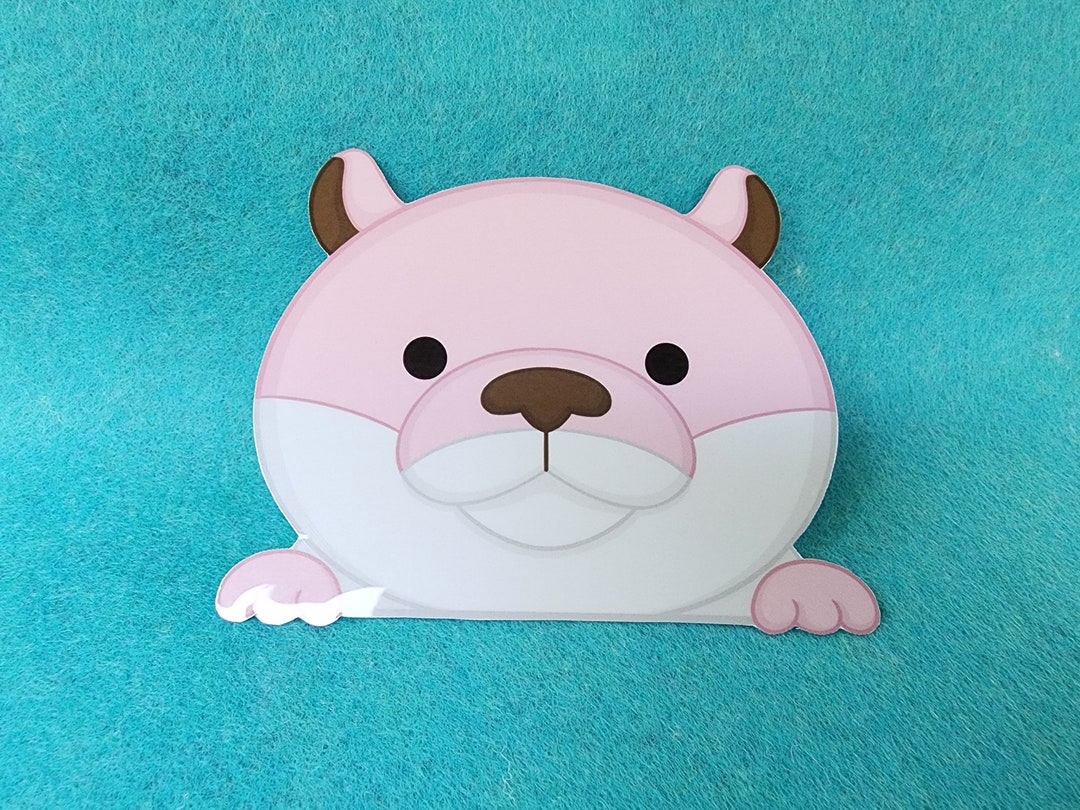 Light Pink Otter Peeker Decal - Etsy