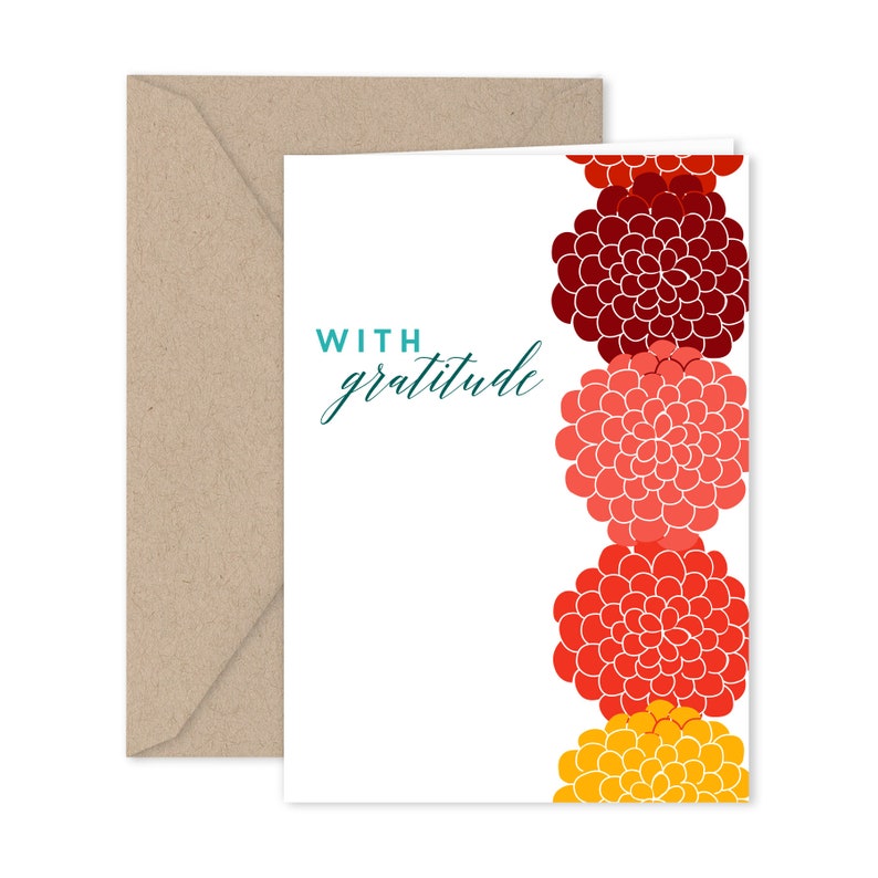 Vibrant Fall Floral Thank You Note Cards - Etsy