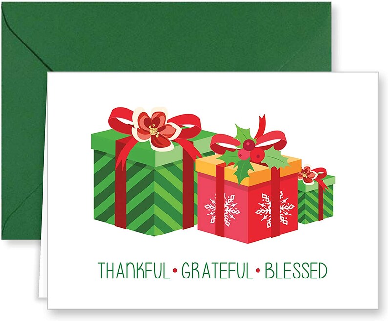 Traditional Christmas Thank You Note Cards - Etsy