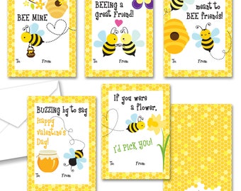 Bee Valentines Cards - Etsy