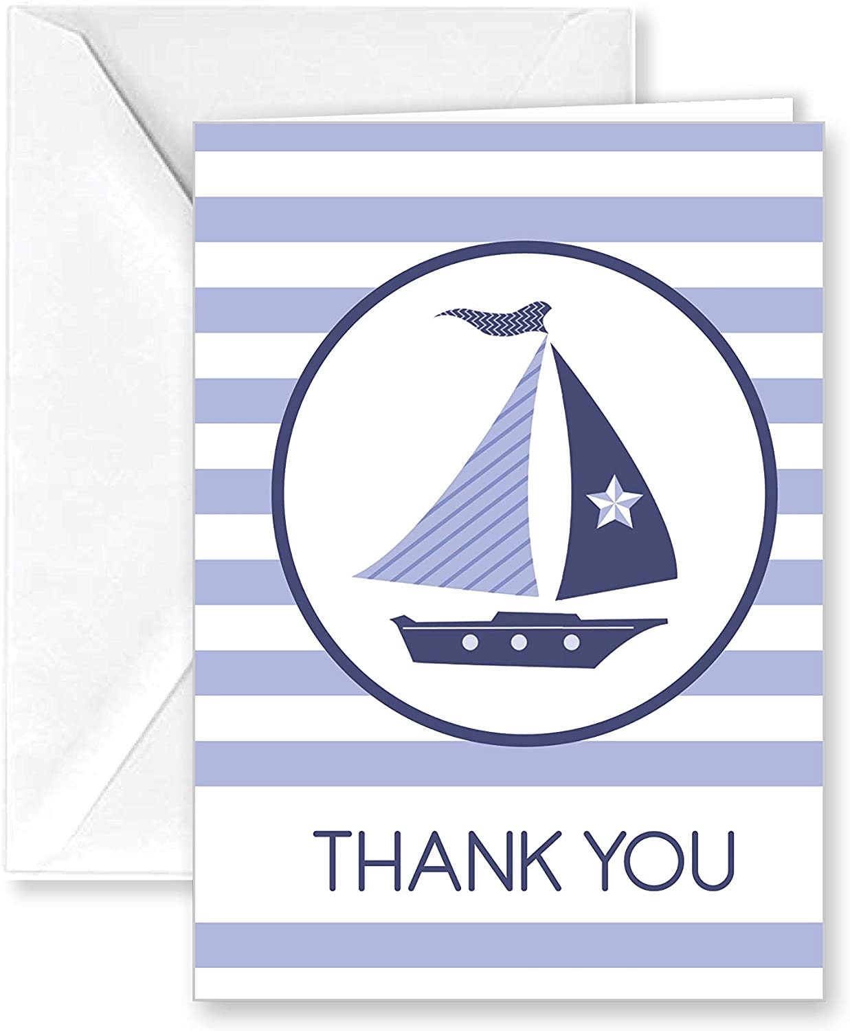 Coastal Nautical Thank You Note Cards - Etsy