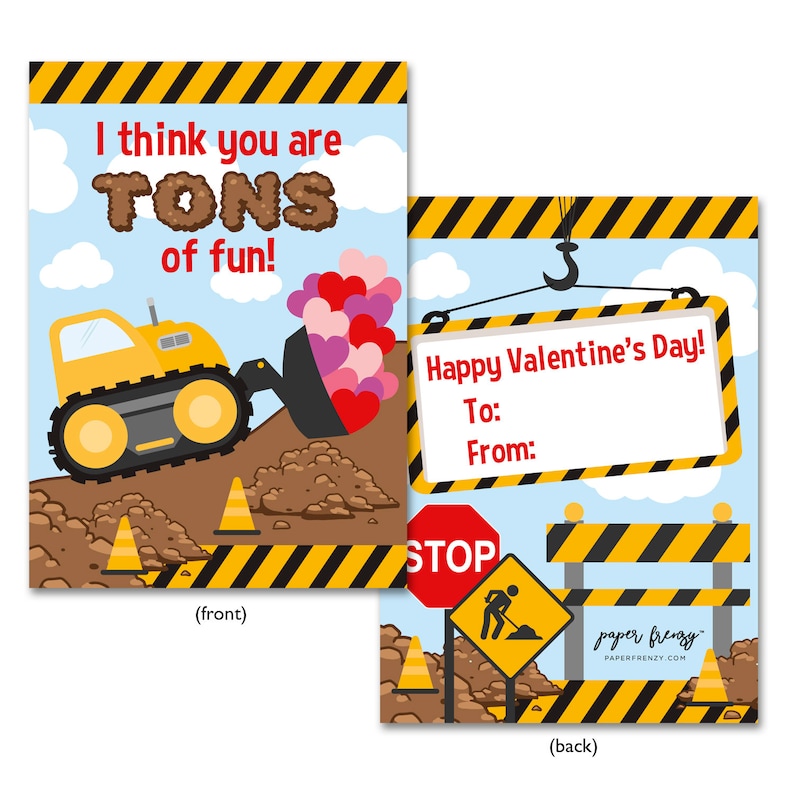 Construction Themed Valentine Cards - Etsy