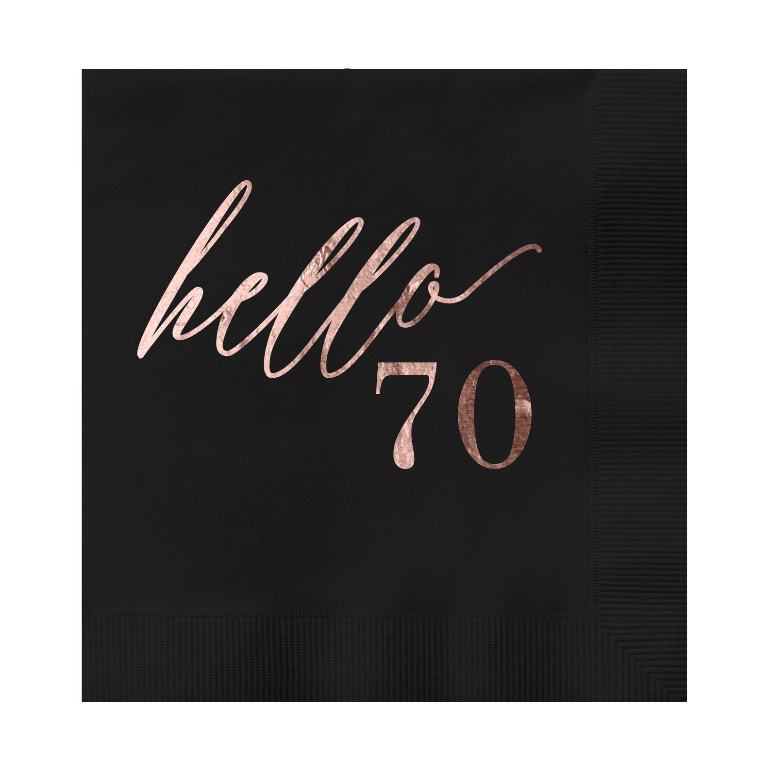 Hello 70 Black Beverage Cocktail Party Napkins 25 Pack With - Etsy