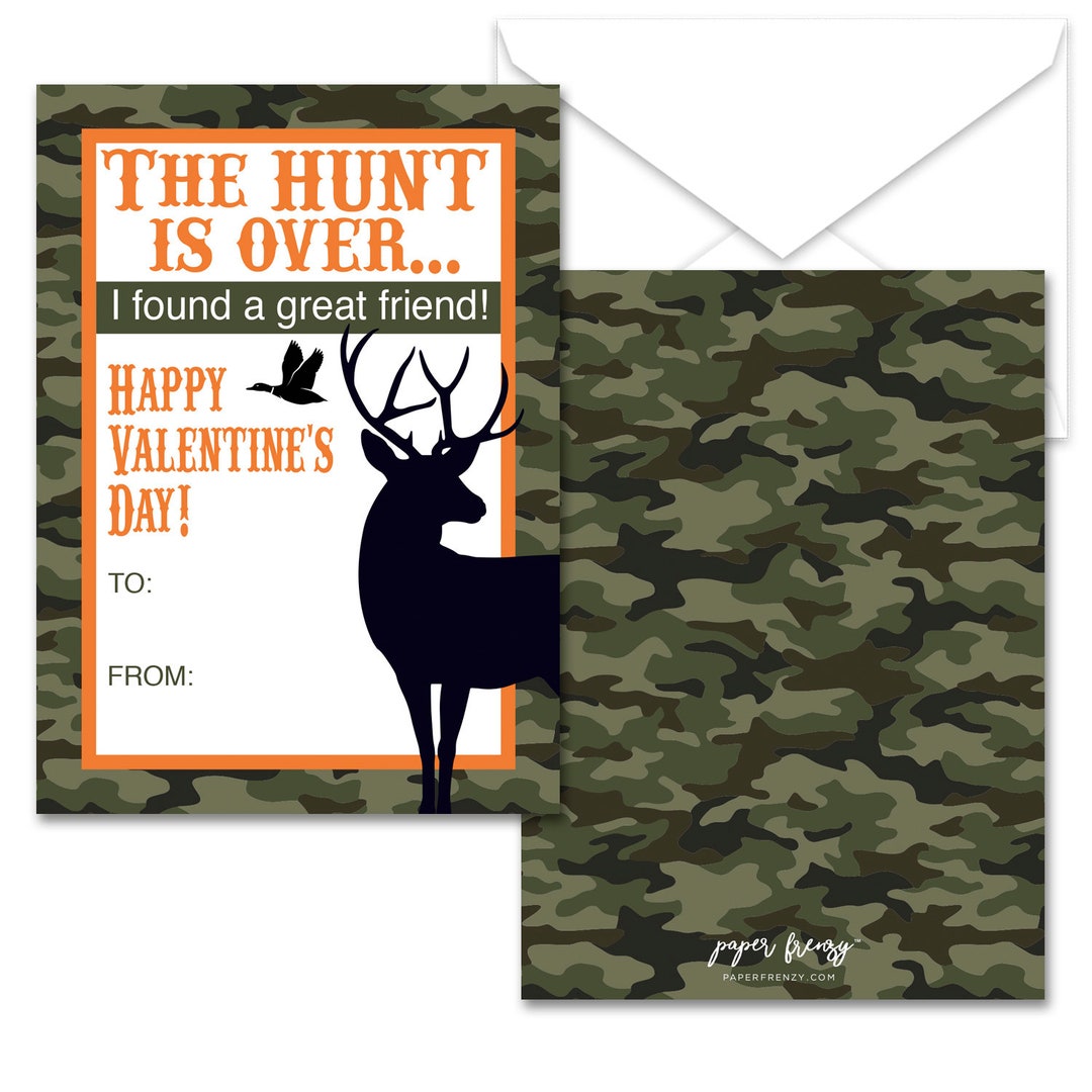Hunting Themed Valentines Day Valentine Cards 25 Pack - Etsy