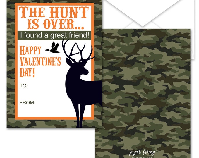 Hunting Themed Valentines Day Valentine Cards 25 Pack - Etsy