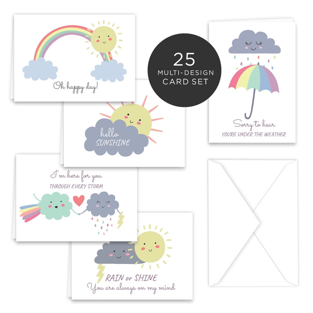 Weather Greetings Petite Note Cards - Etsy