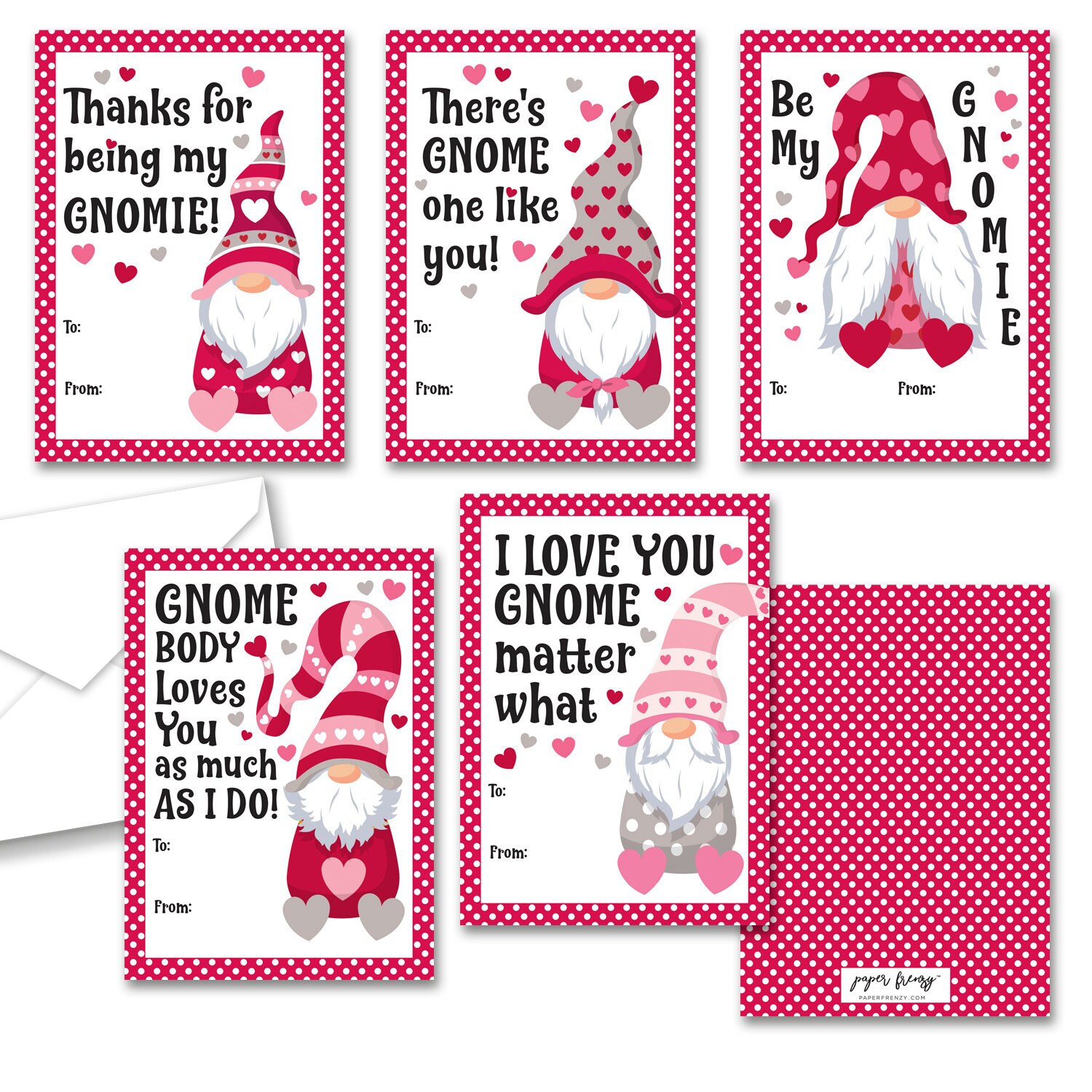 Gnome Themed Classroom Valentine Cards Valentines 25 Pack - Etsy
