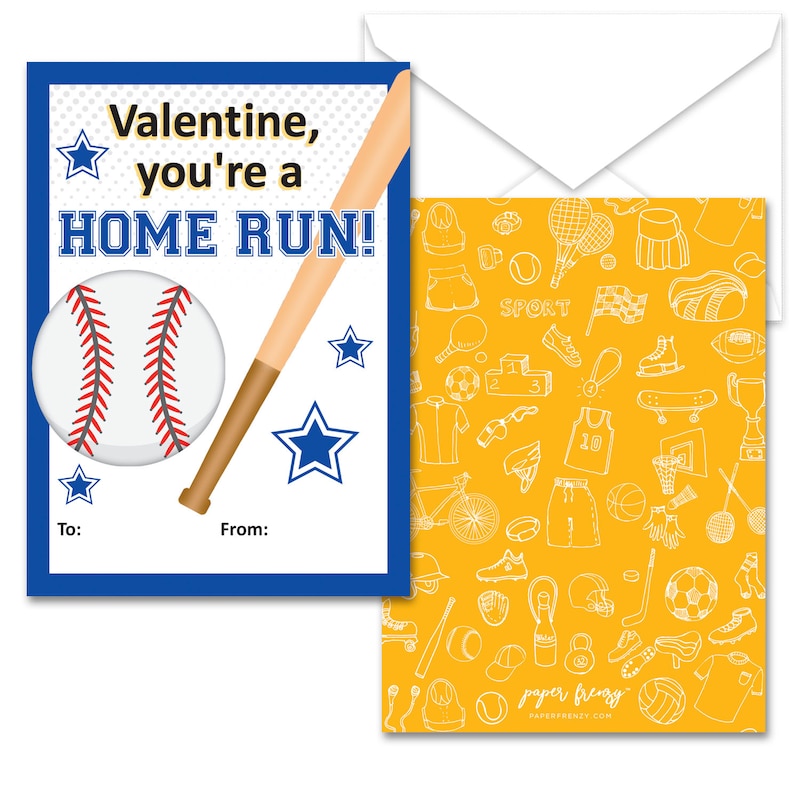 Baseball Themed Valentines - Etsy