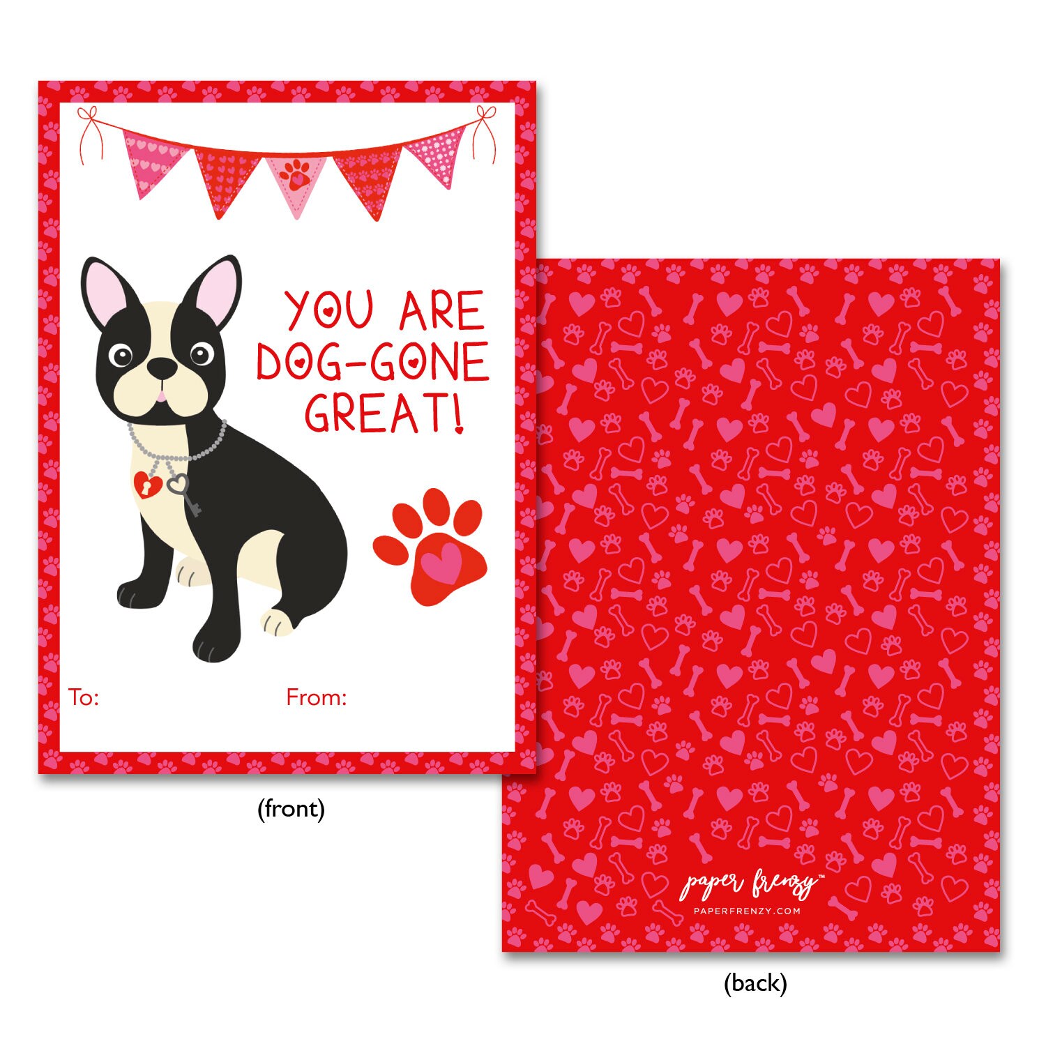 Paper Frenzy Dog Themed Valentine Cards | Etsy