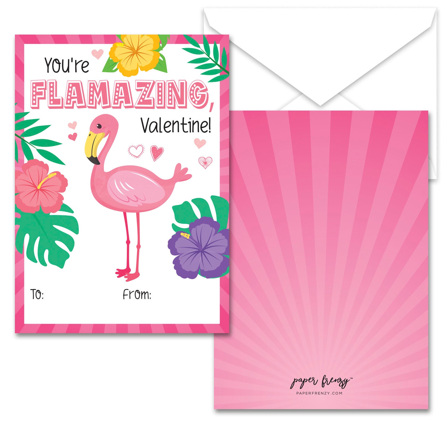 Flamingo Themed Tropical Classroom Valentine Cards Valentines - Etsy