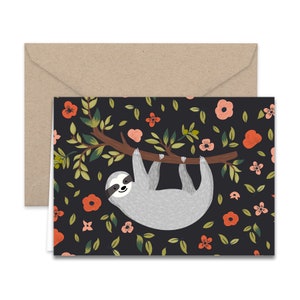 Silly Sloth Note Cards - Etsy