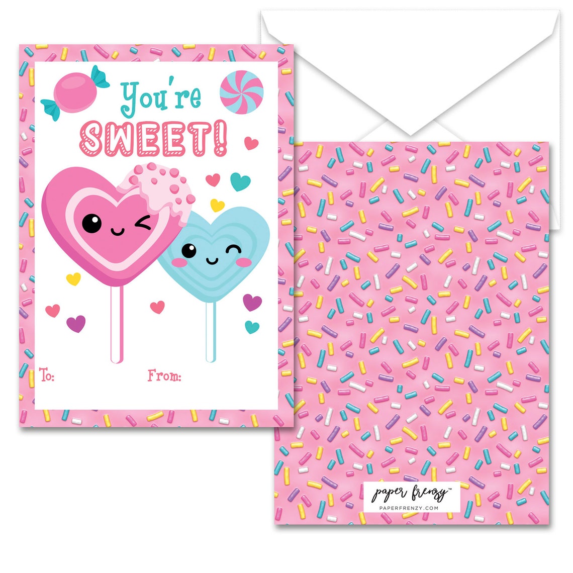Sweet Treats Themed Valentines Day Valentine Cards - 25 Pack - Etsy