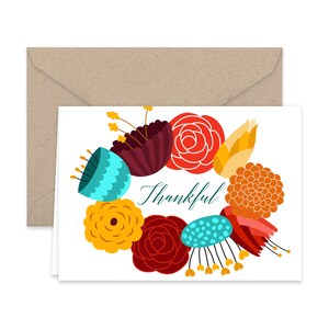 Vibrant Fall Floral Thank You Note Cards - Etsy
